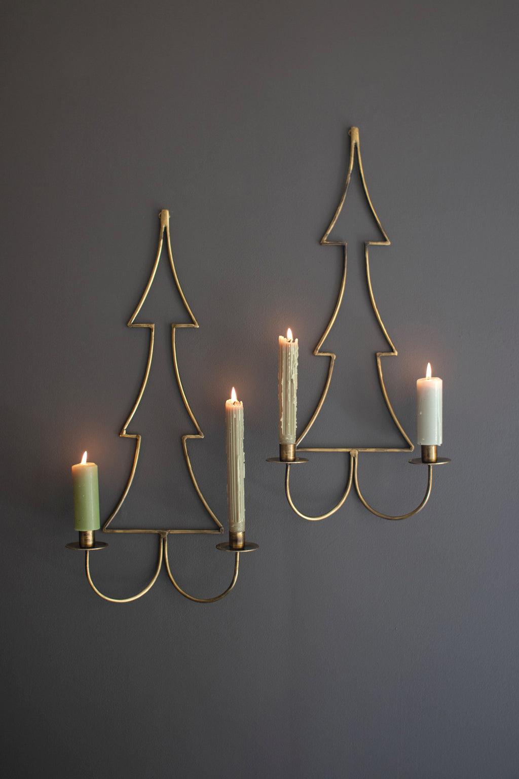 Antique Brass Christmas Tree Wall Candle Sconces – Hollis Home & Co.